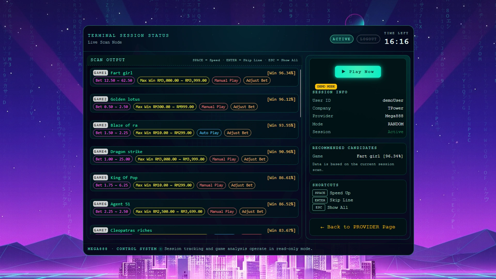 Judi Scanner · Winrate Scan Console